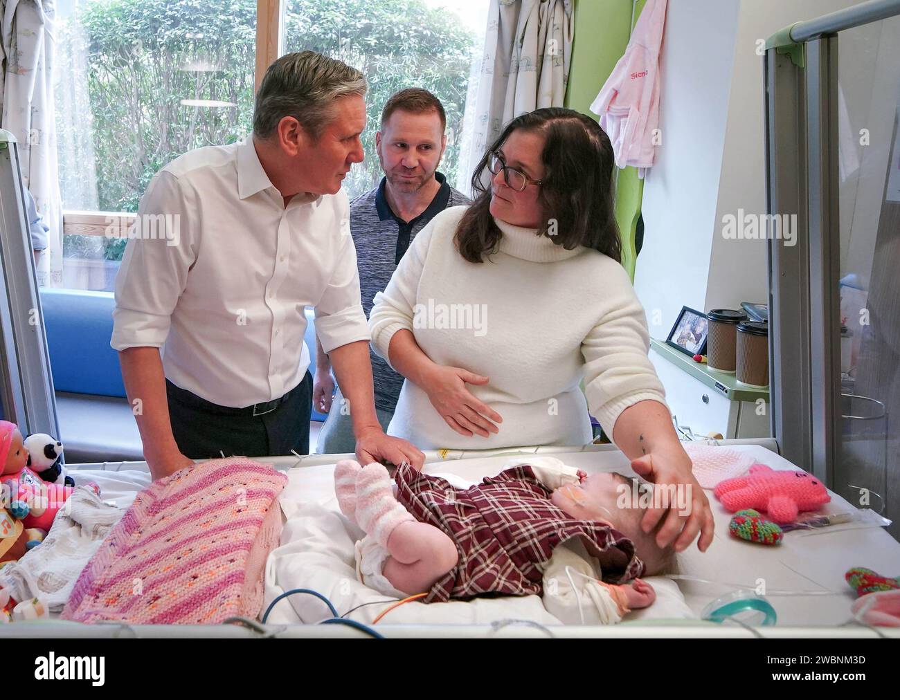 Labour Party leader Sir Keir Starmer (left) meets Michael and Kelly ...
