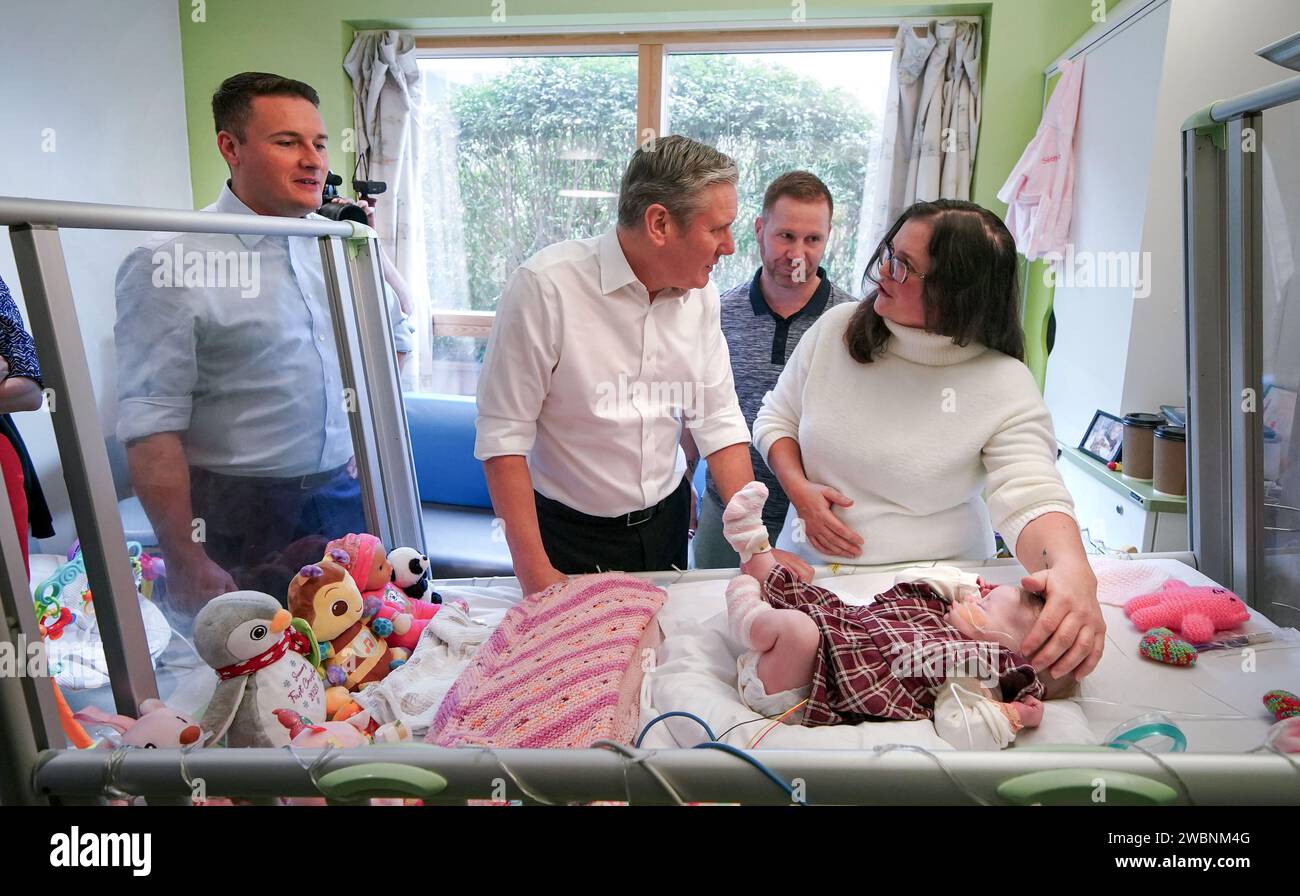 Labour Party leader Sir Keir Starmer (2nd left) and shadow health ...