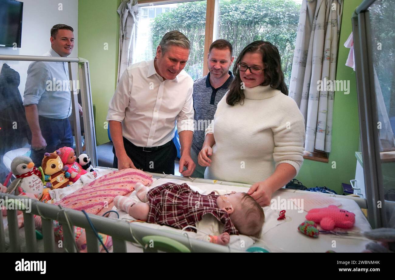 Labour Party leader Sir Keir Starmer (2nd left) and shadow health ...