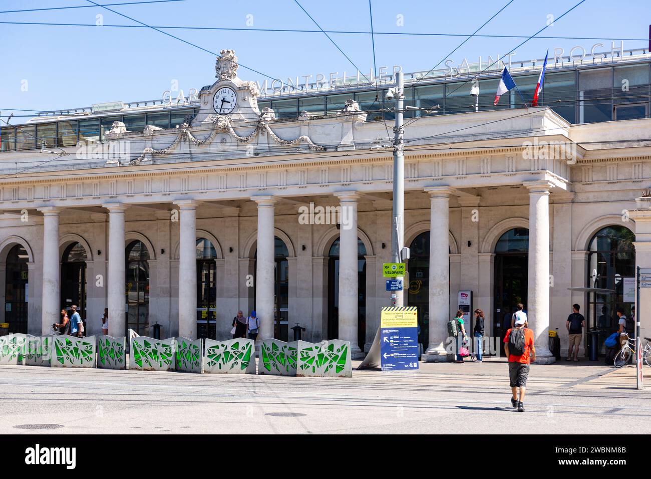 Historic facade of Montpellier Saint-Roch railway station, France Stock ...