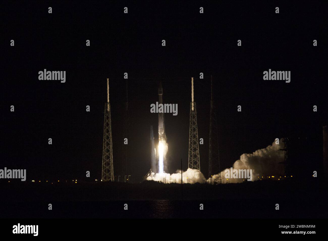 CAPE CANAVERAL, Fla. -- A United Launch Alliance Atlas V rocket soars past the lightning ...