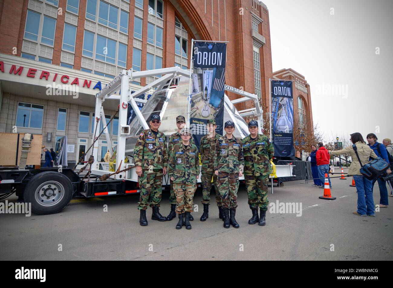 The Orion Pad Abort-1 pathfinder on display at an event outside ...