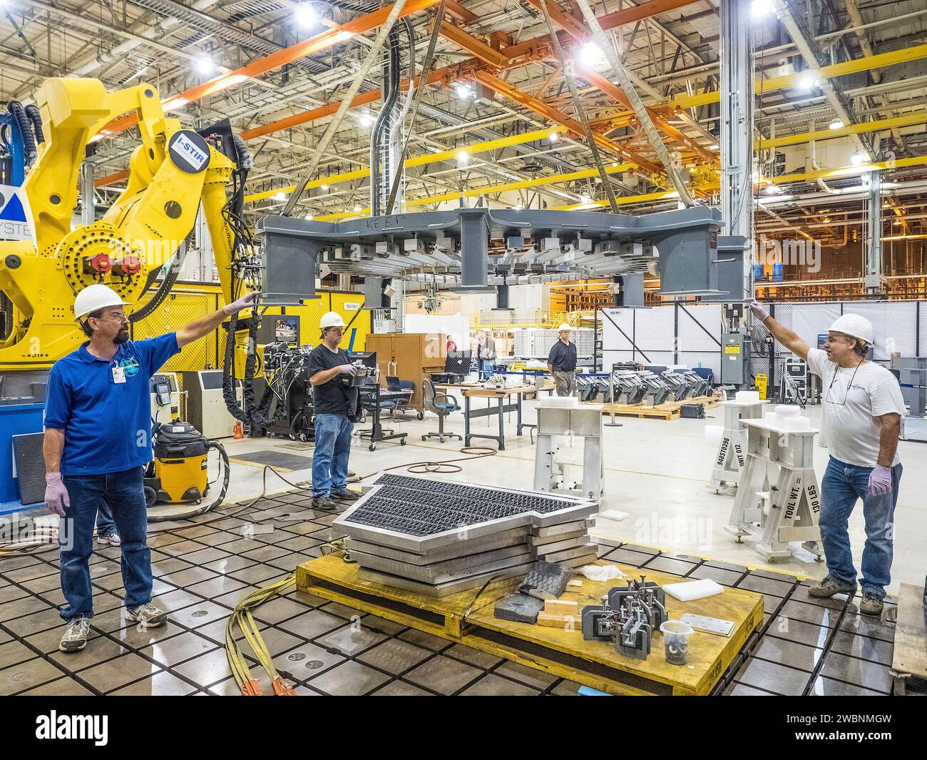 First weld of Orion Exploration Mission 1 crew module Stock Photo - Alamy
