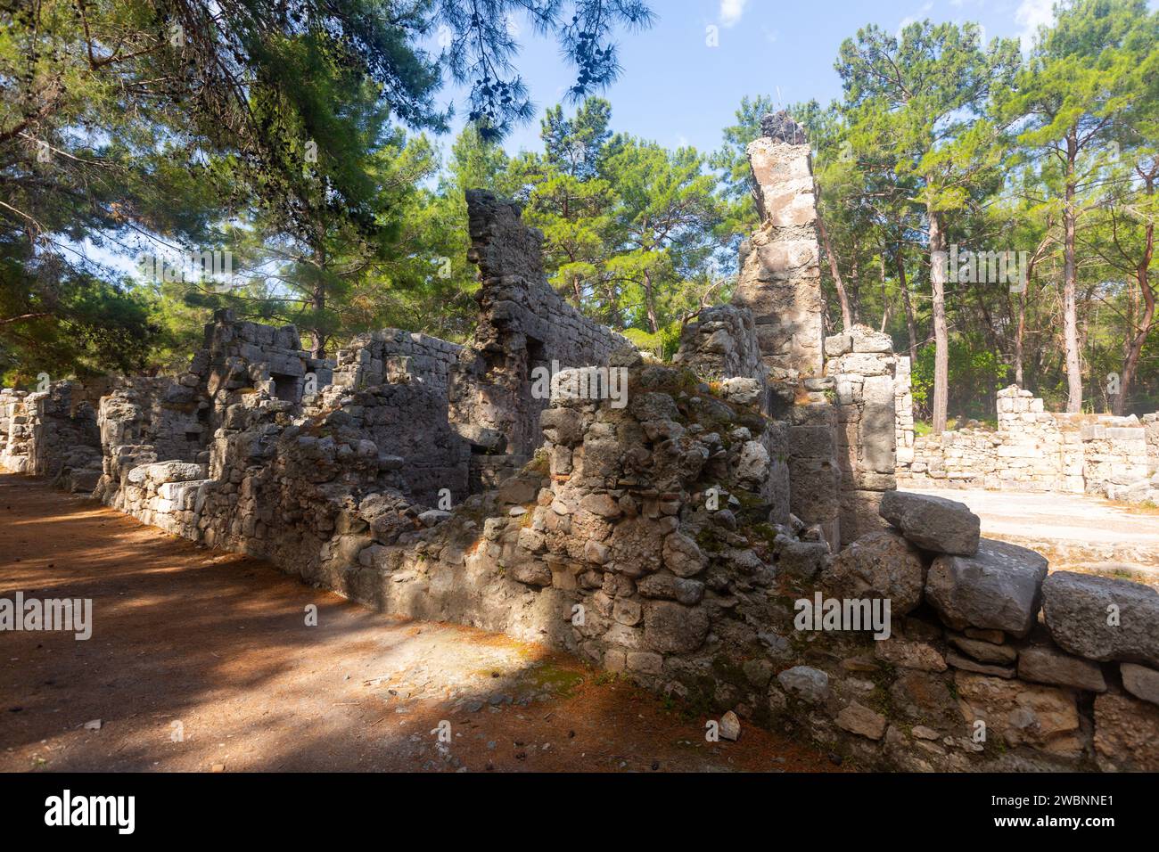 Ruined Roman baths in Phaselis, Tekirova, Antalya Province, Turkey ...