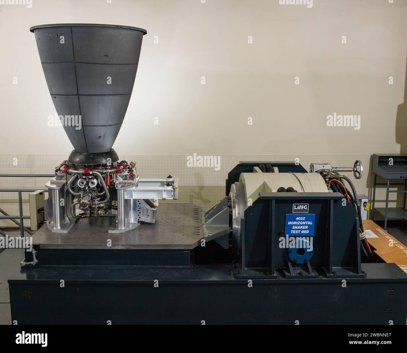 An Orbital Maneuvering System engine at NASA’s Johnson Space Center in ...