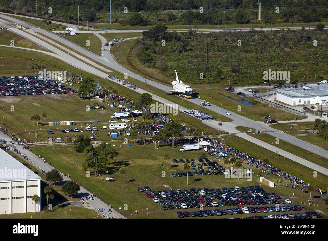 CAPE CANAVERAL, Fla. – Space shuttle Atlantis is transported along NASA ...