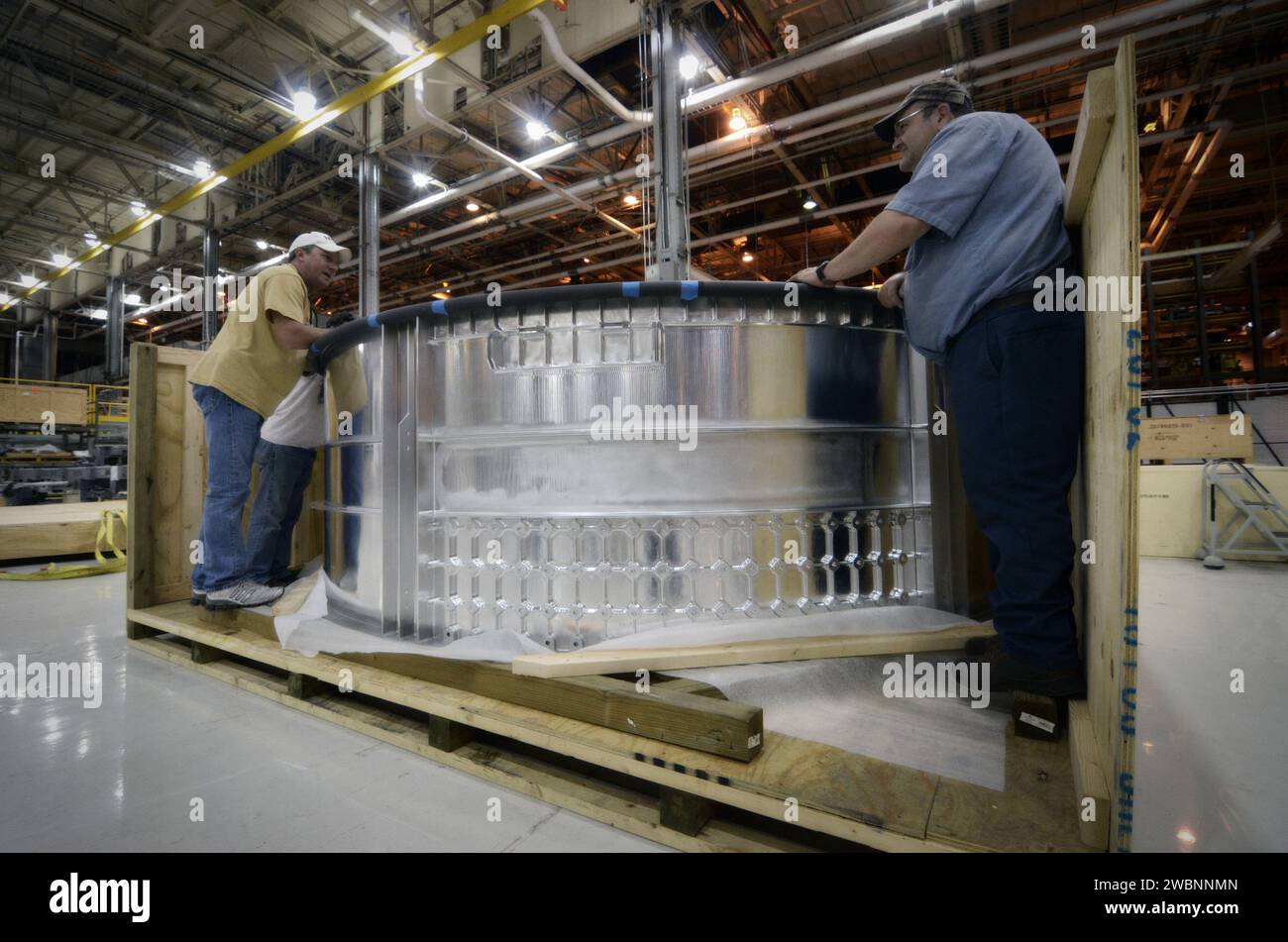Orion EFT-1 crew module pressure vessel elements are prepared at ...