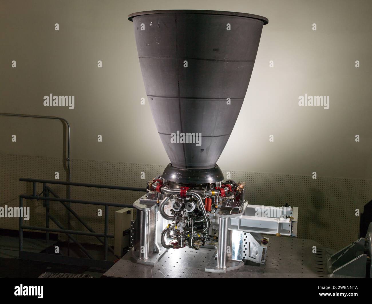 An Orbital Maneuvering System engine at NASA’s Johnson Space Center in ...