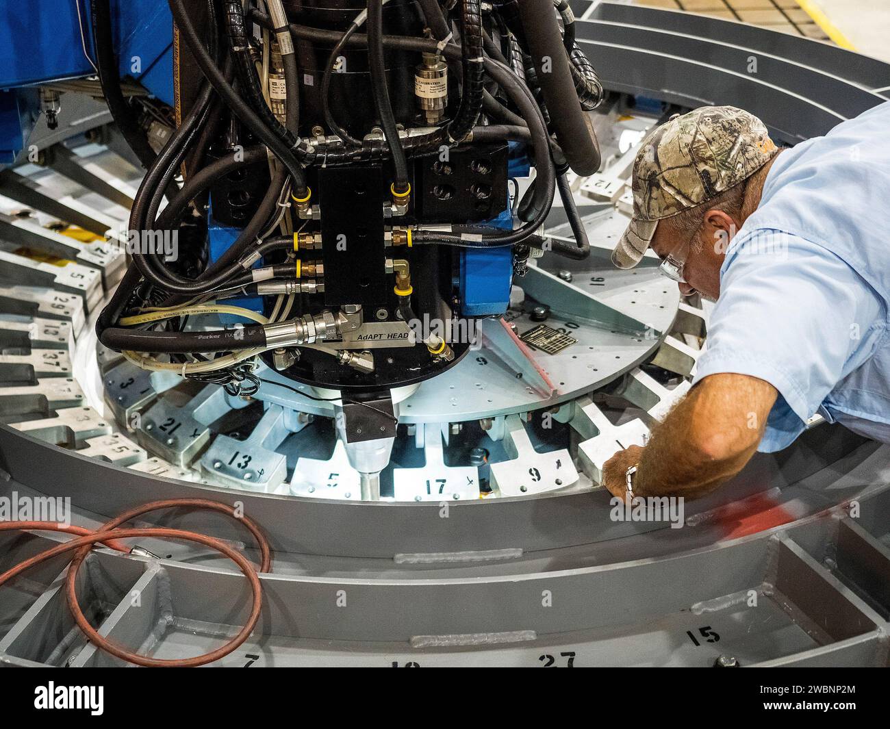 First weld of Orion Exploration Mission 1 crew module Stock Photo - Alamy