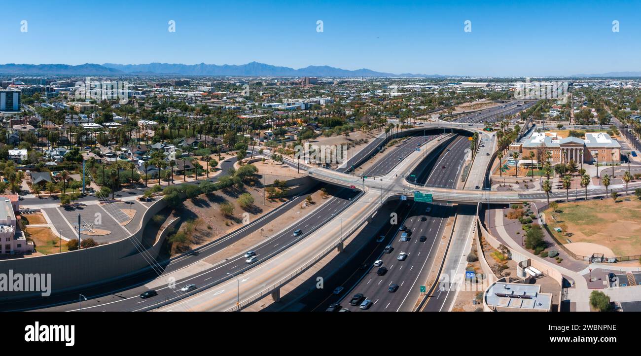 Phoenix highway aerial traffic hi-res stock photography and images - Alamy