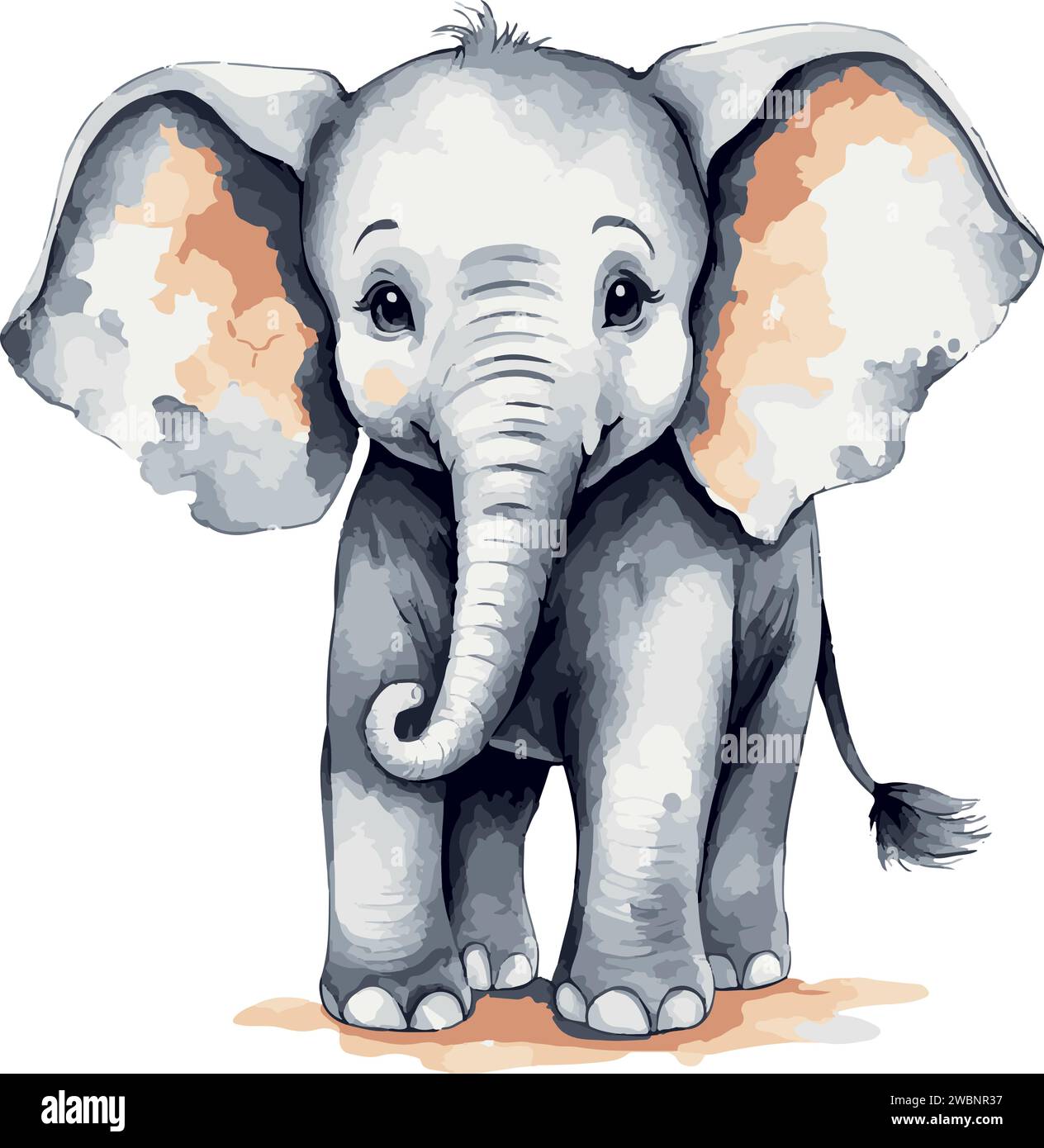 Watercolor elephant art set Stock Vector Images - Alamy