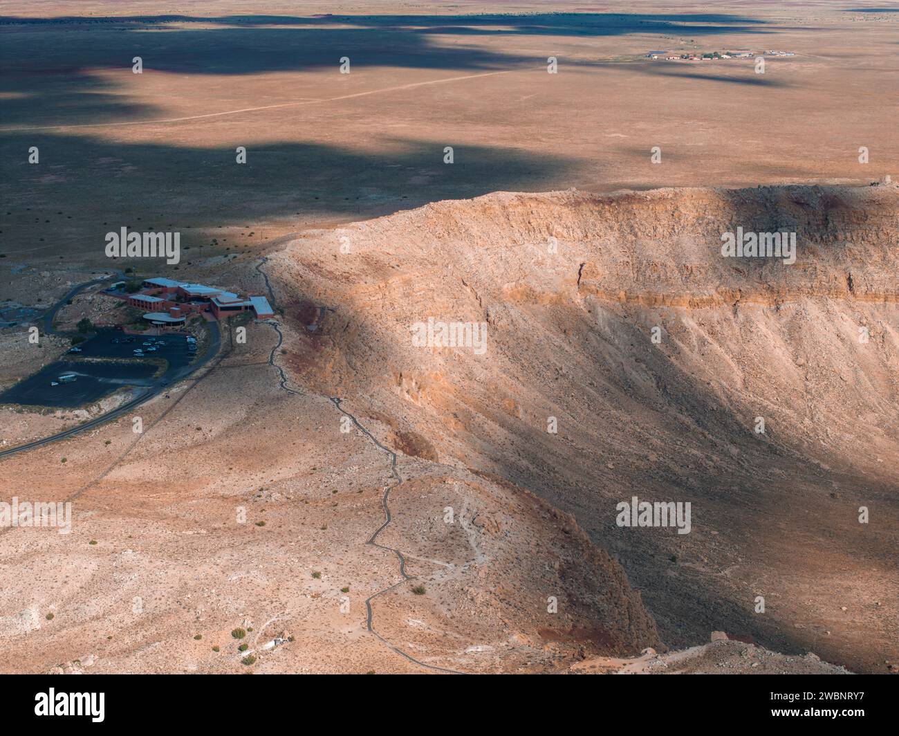 Aerial view of the Meteor Crater Natural Landmark at Arizona Stock ...