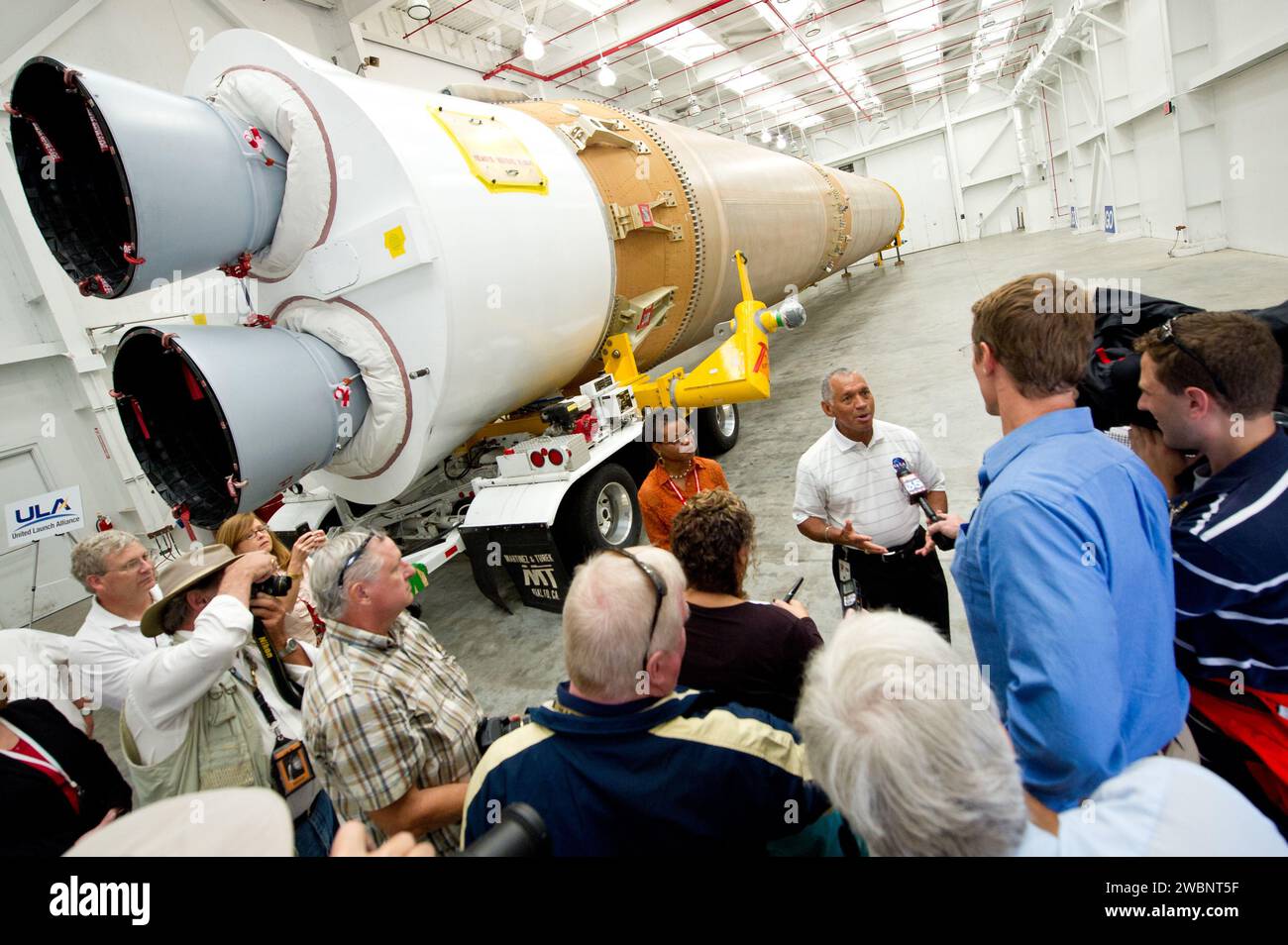 NASA Administrator Charles Bolden, stands in front of the United Launch ...