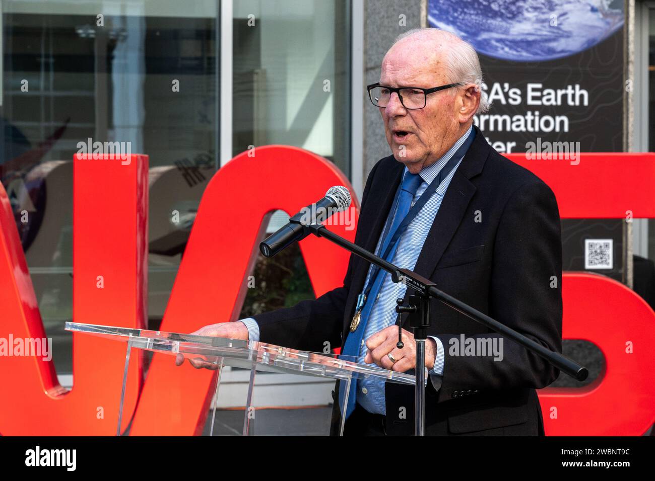 Richard Danne, creator of the NASA worm logotype, delivers remarks ...