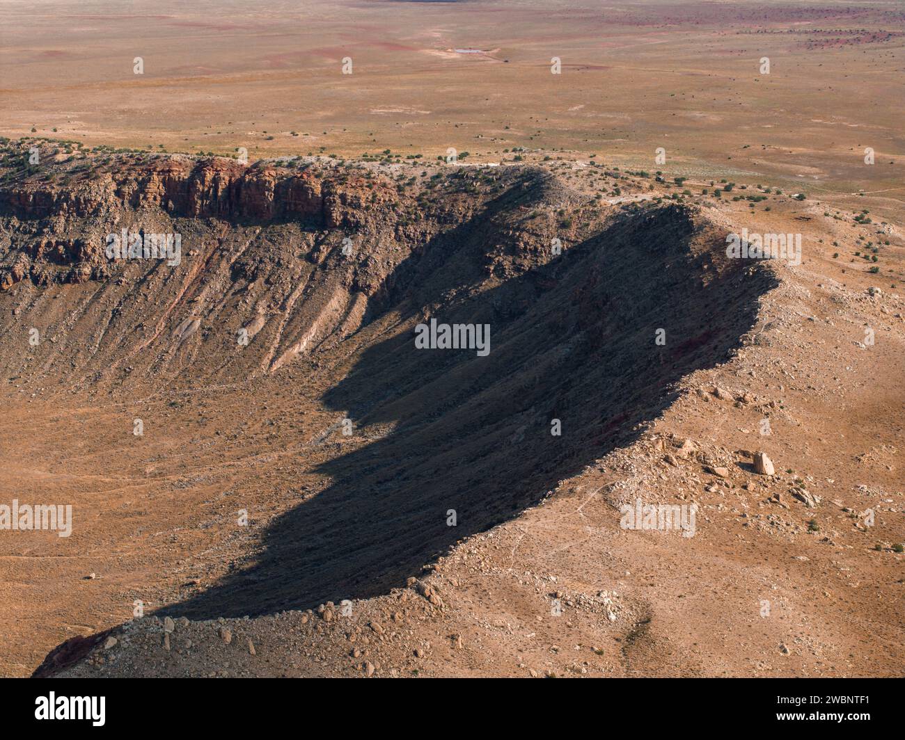 Aerial view of the Meteor Crater Natural Landmark at Arizona Stock ...