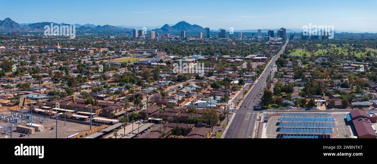Phoenix city downtown skyline cityscape of Arizona in USA Stock Photo ...