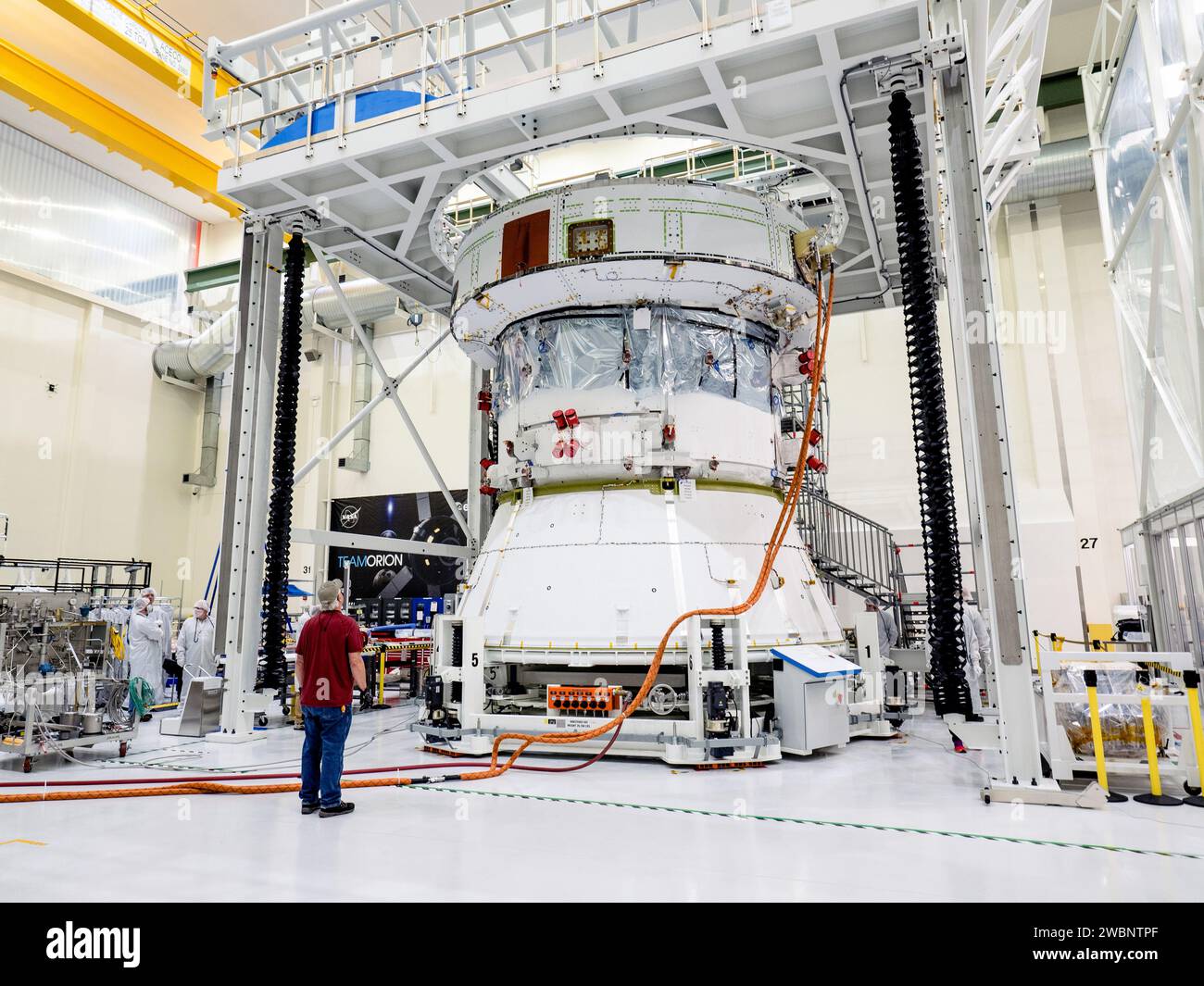 On April 29, Orion’s Service Module, shown here on May 3, 2019, moved ...