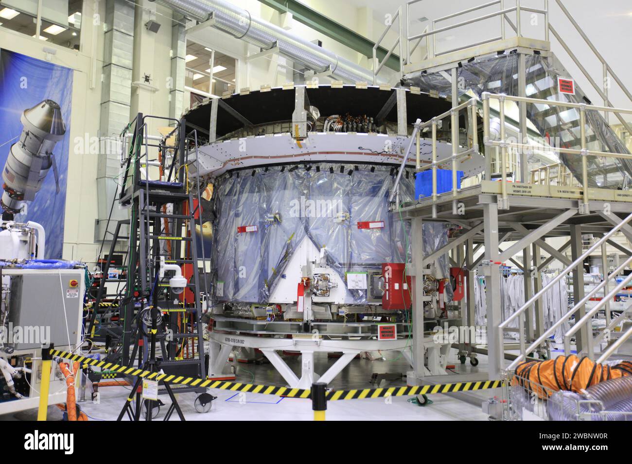 The crew and service module for Artemis I continue preparations for ...