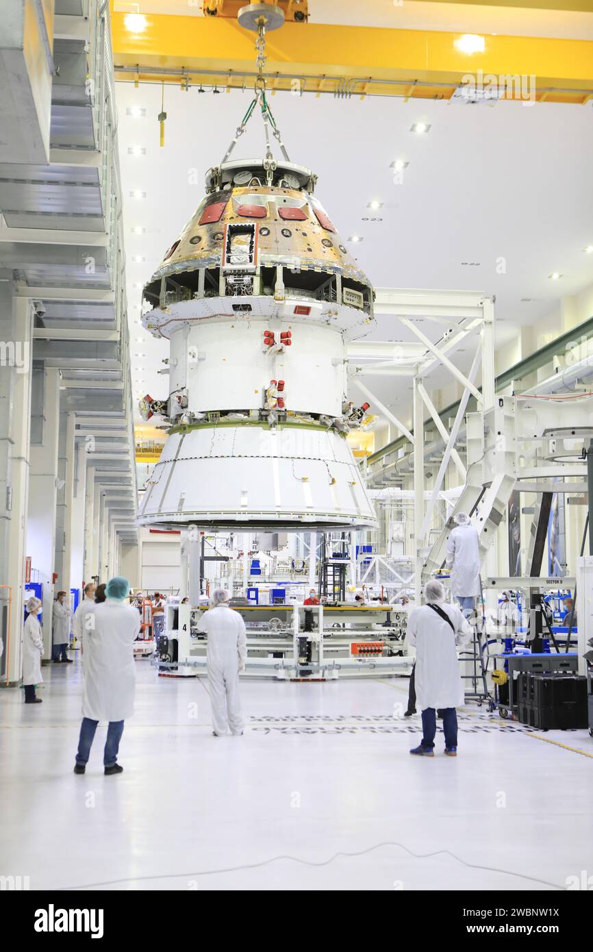 The Artemis I Orion spacecraft with its spacecraft adapter cone ...