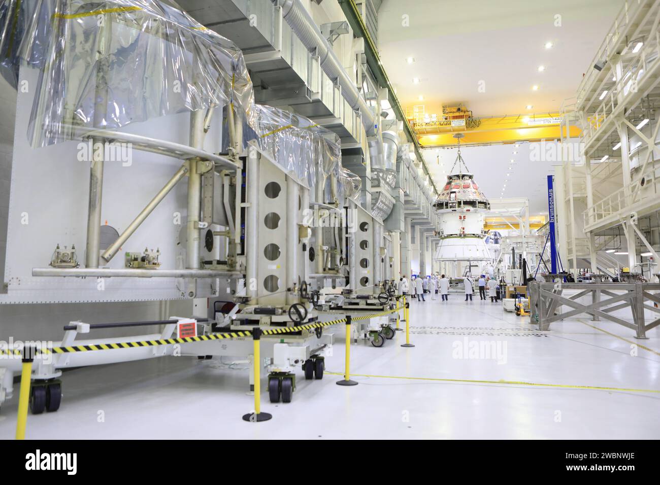 The Artemis I Orion spacecraft with its spacecraft adapter cone ...