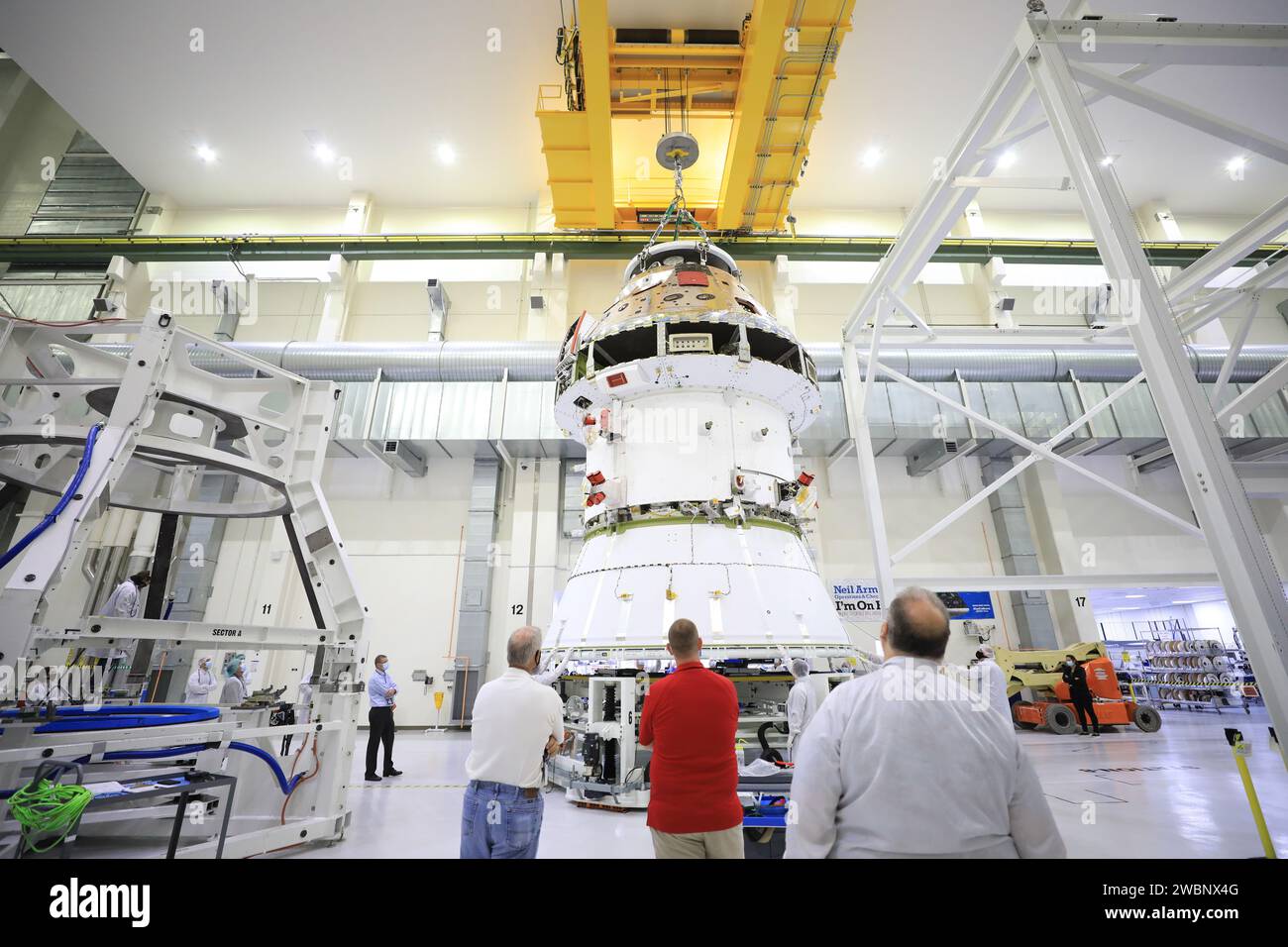 The Artemis I Orion spacecraft with its spacecraft adapter cone ...