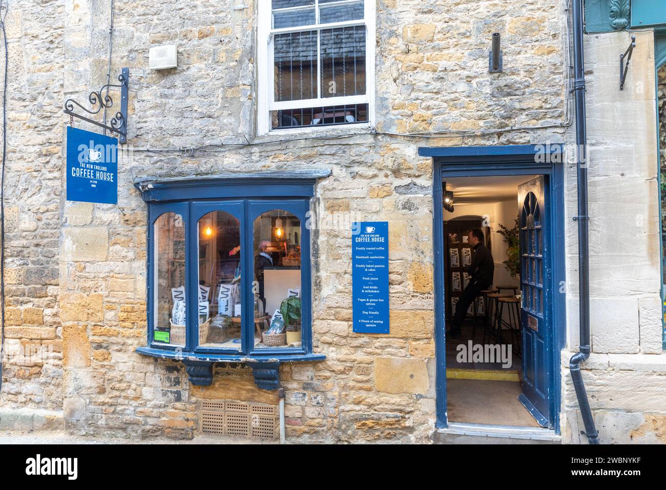 Stow on the Wold Cotswolds market town, New England coffee house cafe ...