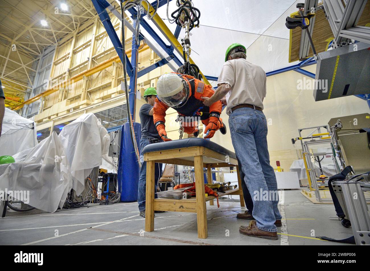 Astronaut Rex Walheim uses the Active Response Gravity Offload System ...