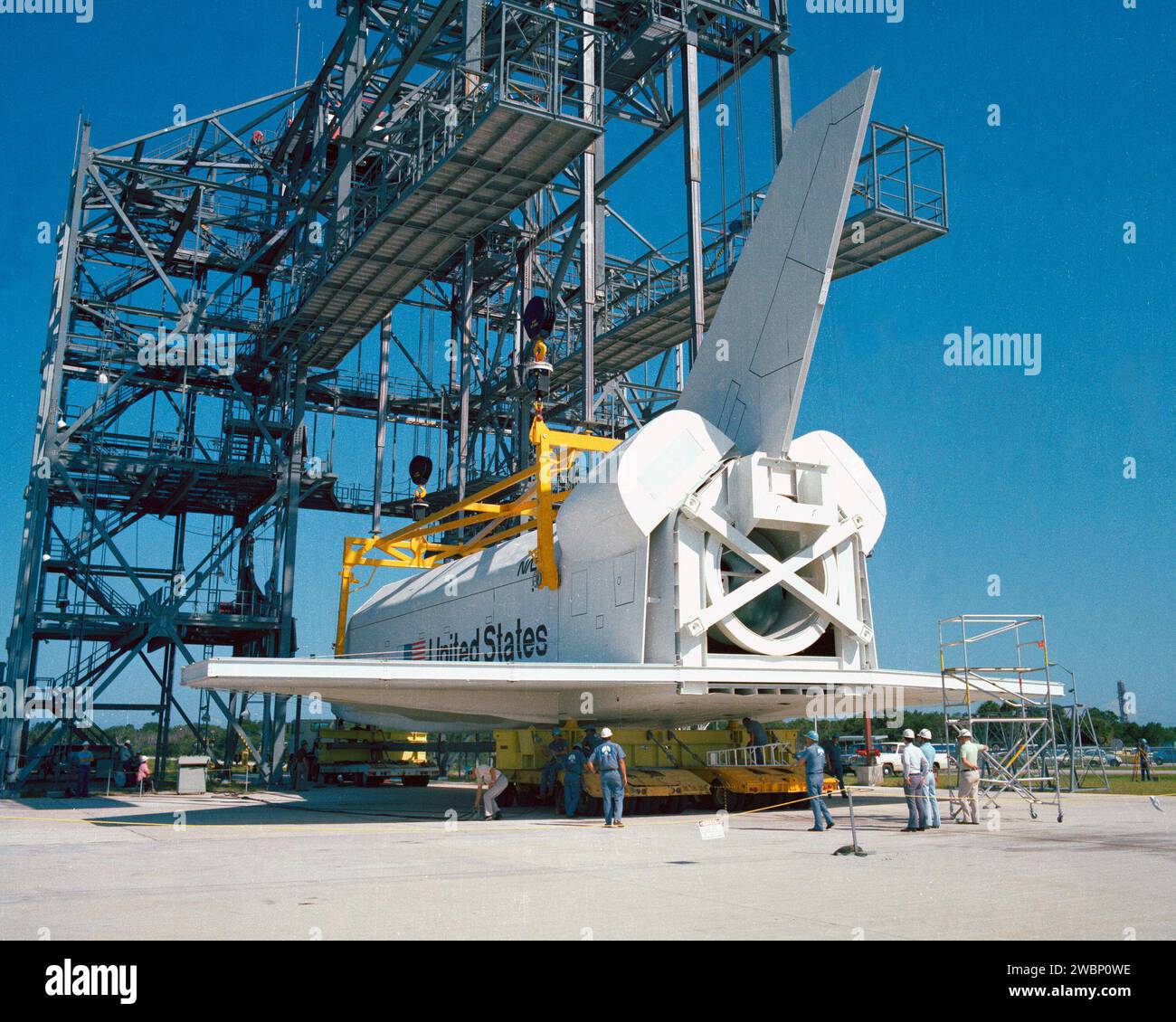 NASA's Kennedy Space Center attached the space shuttle mock-up ...