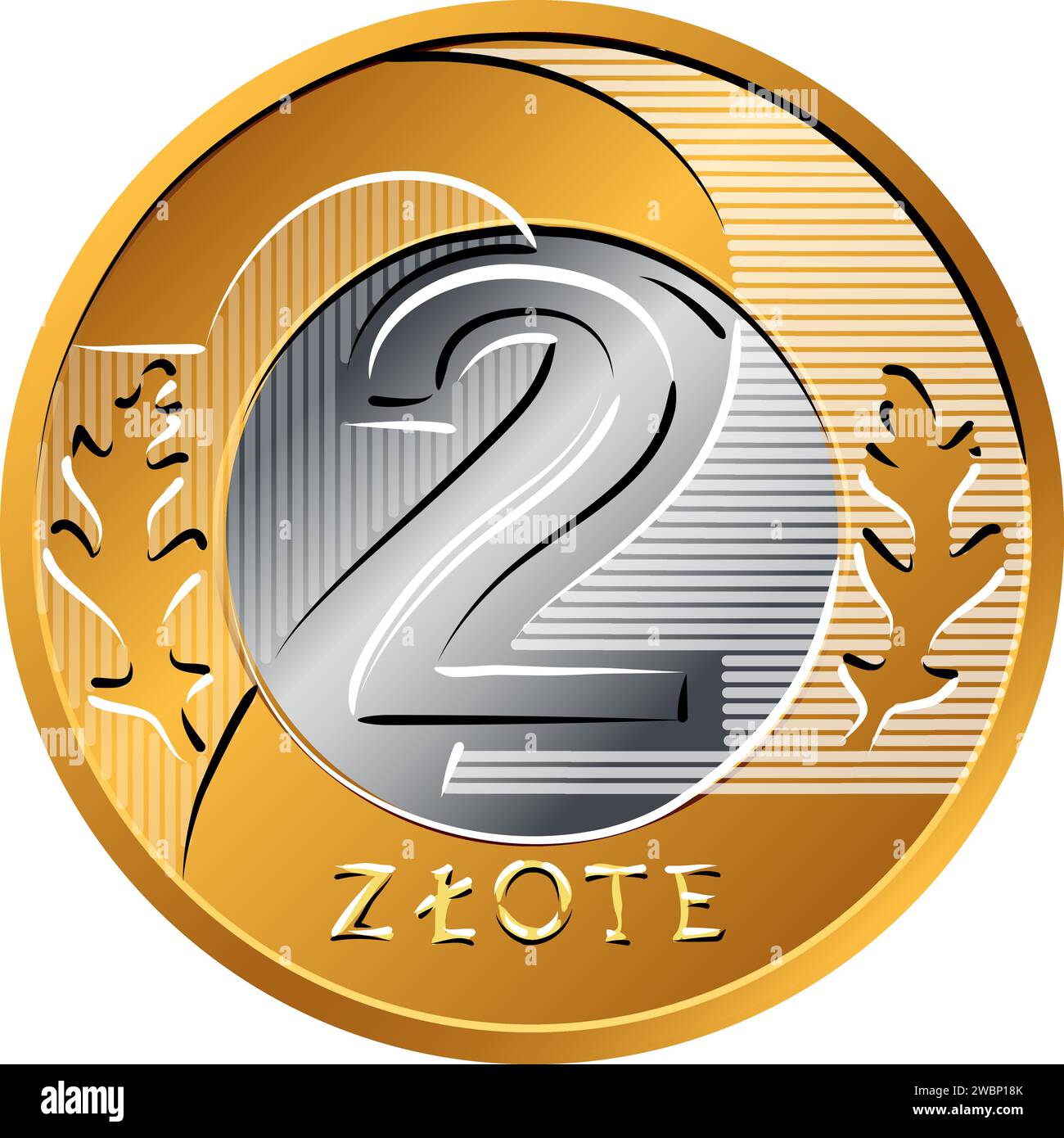 2 euro coin Stock Vector Images - Alamy