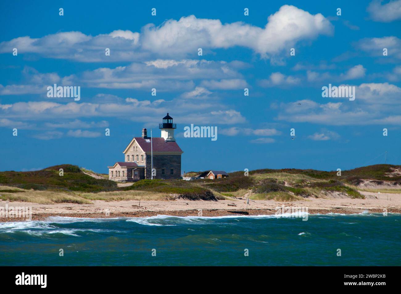 Block Island North Lighthouse across Cow Cove, Block Island National ...