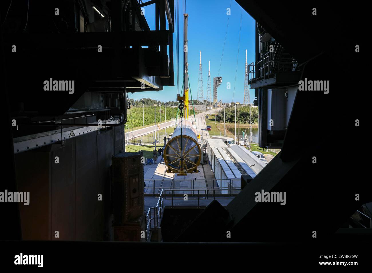 The booster of a United Launch Alliance Atlas V rocket that will launch ...