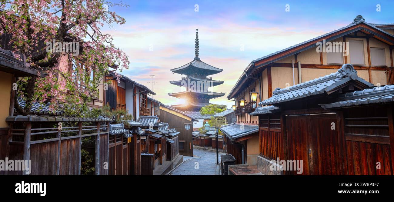 Kyoto, Japan - April 6 2023: The Yasaka Pagoda known as Tower of Yasaka ...