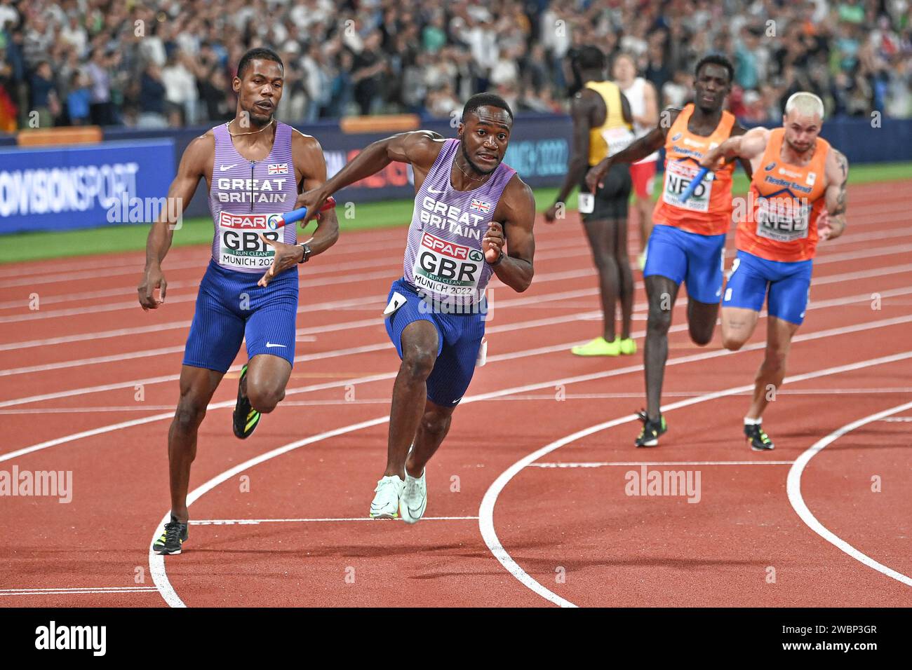 4x100 relay race men: Zharnel Hughes, Jona Efoloko (Great Britain ...
