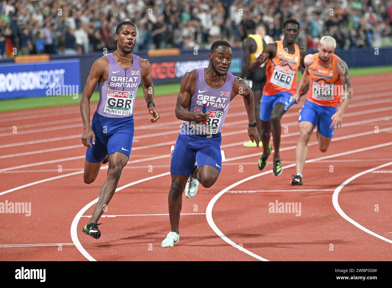 4x100 relay race men: Zharnel Hughes, Jona Efoloko (Great Britain ...