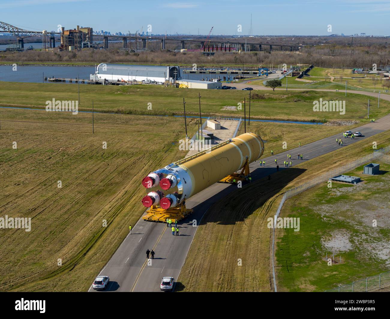 NASA teams moved the SLS rocket core stage from Michoud to Pegasus ...