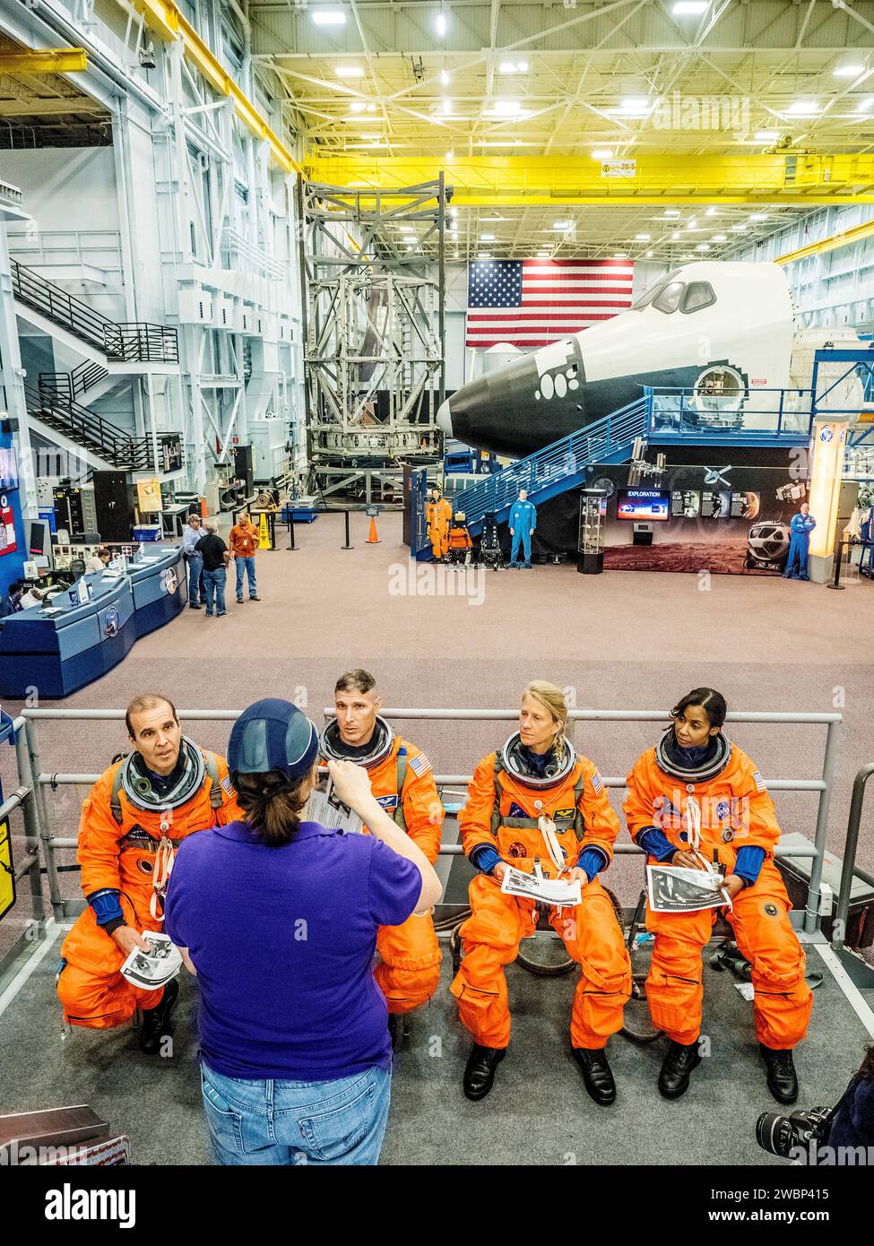 Engineers and astronauts conduct testing in a representative model of ...