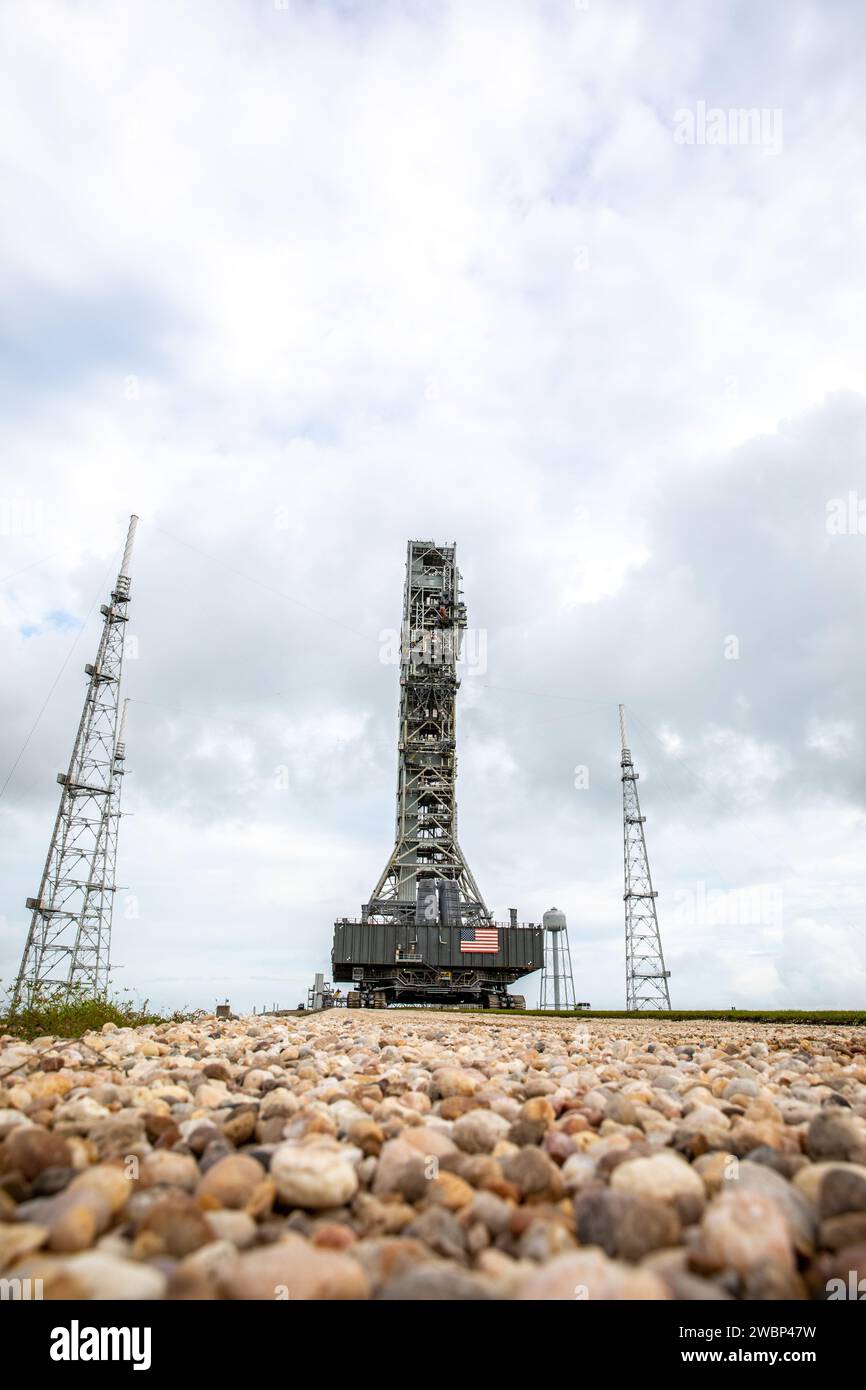 During the morning on Oct. 20, 2020, the mobile launcher for the ...