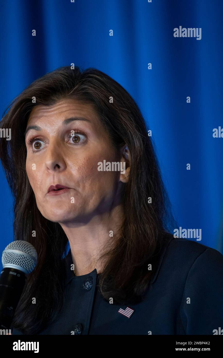 Nashua, New Hampshire, USA October 13, 2023 Republican presidential ...