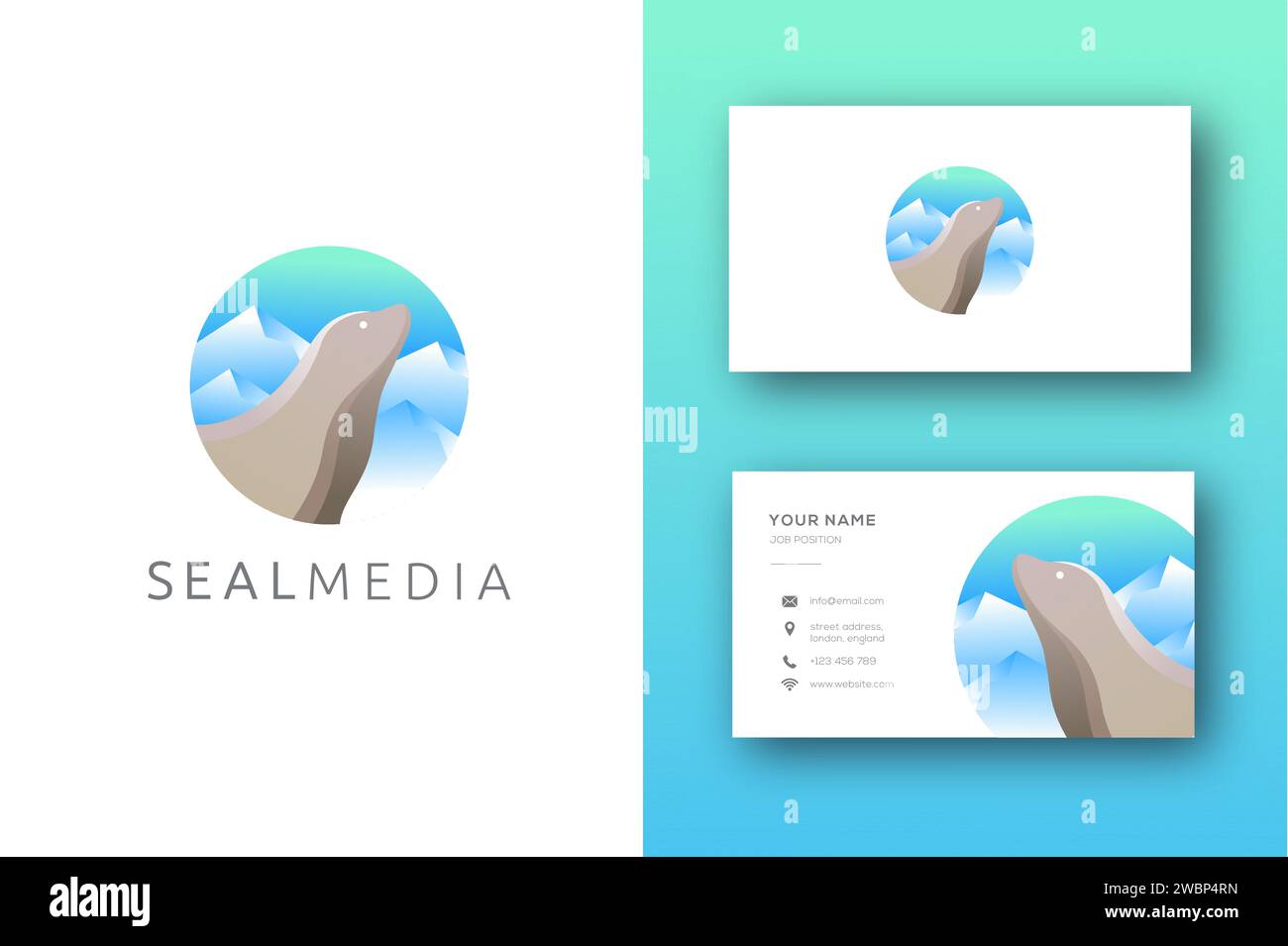 Modern sea seal, fur seal logo icon vector illustration on white ...