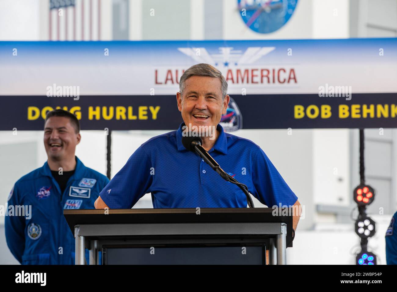 Kennedy Space Center Director Bob Cabana speaks to members of the media ...