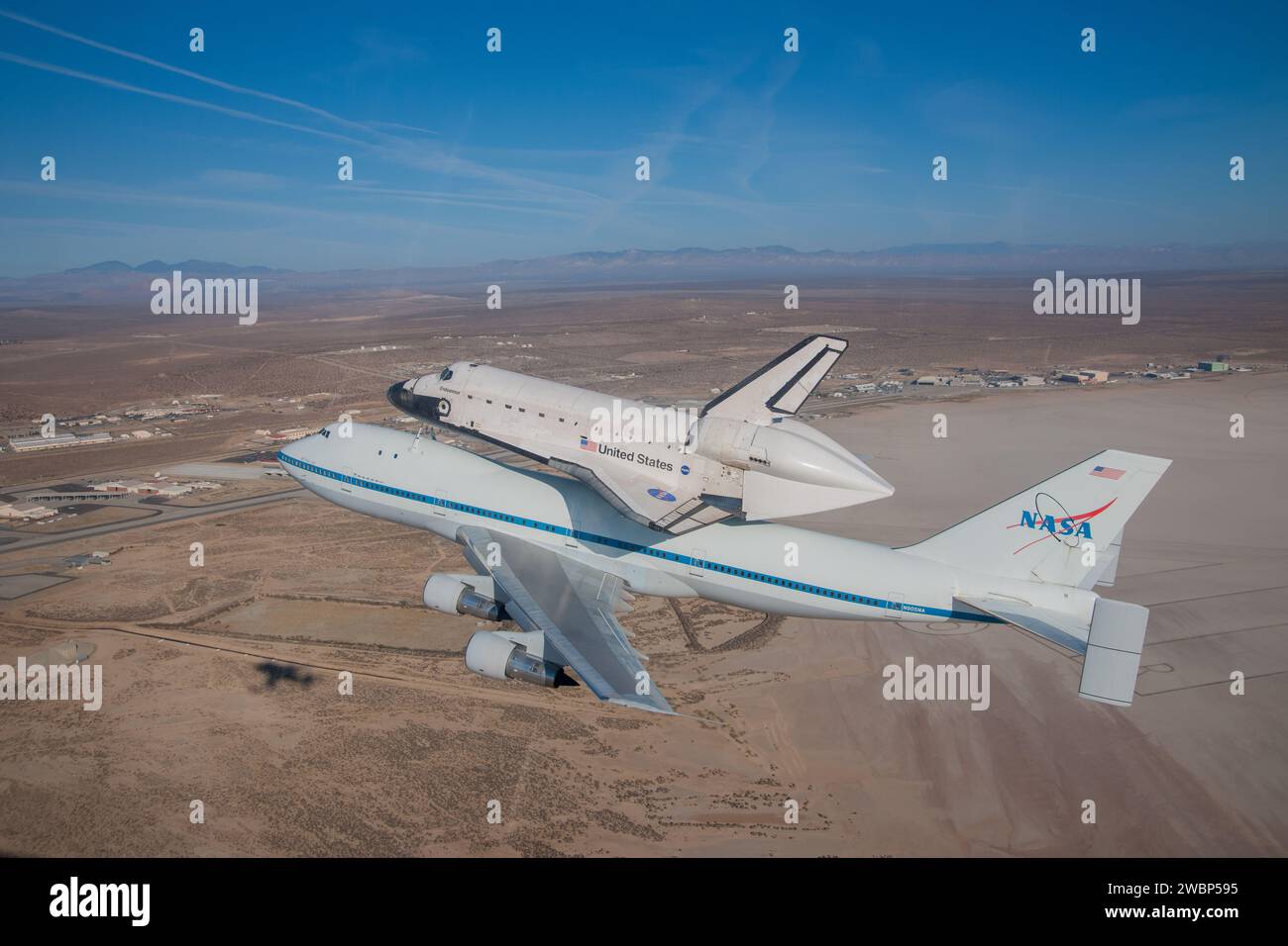 Space shuttle Endeavour and its host NASA 747 Shuttle Carrier Aircraft ...