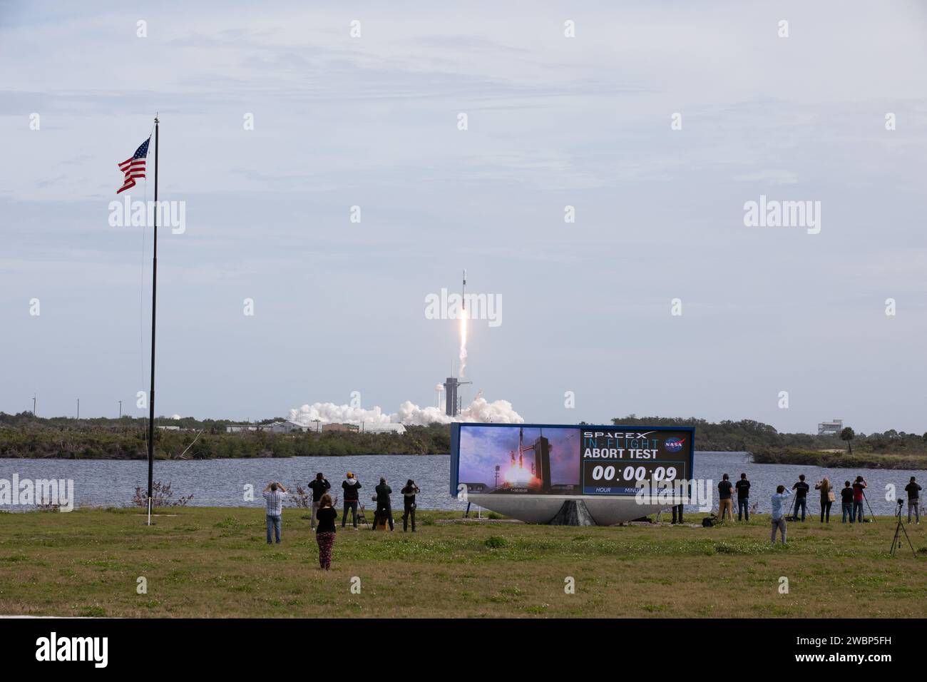 The countdown clock at NASA’s Kennedy Space Center in Florida shows an ...