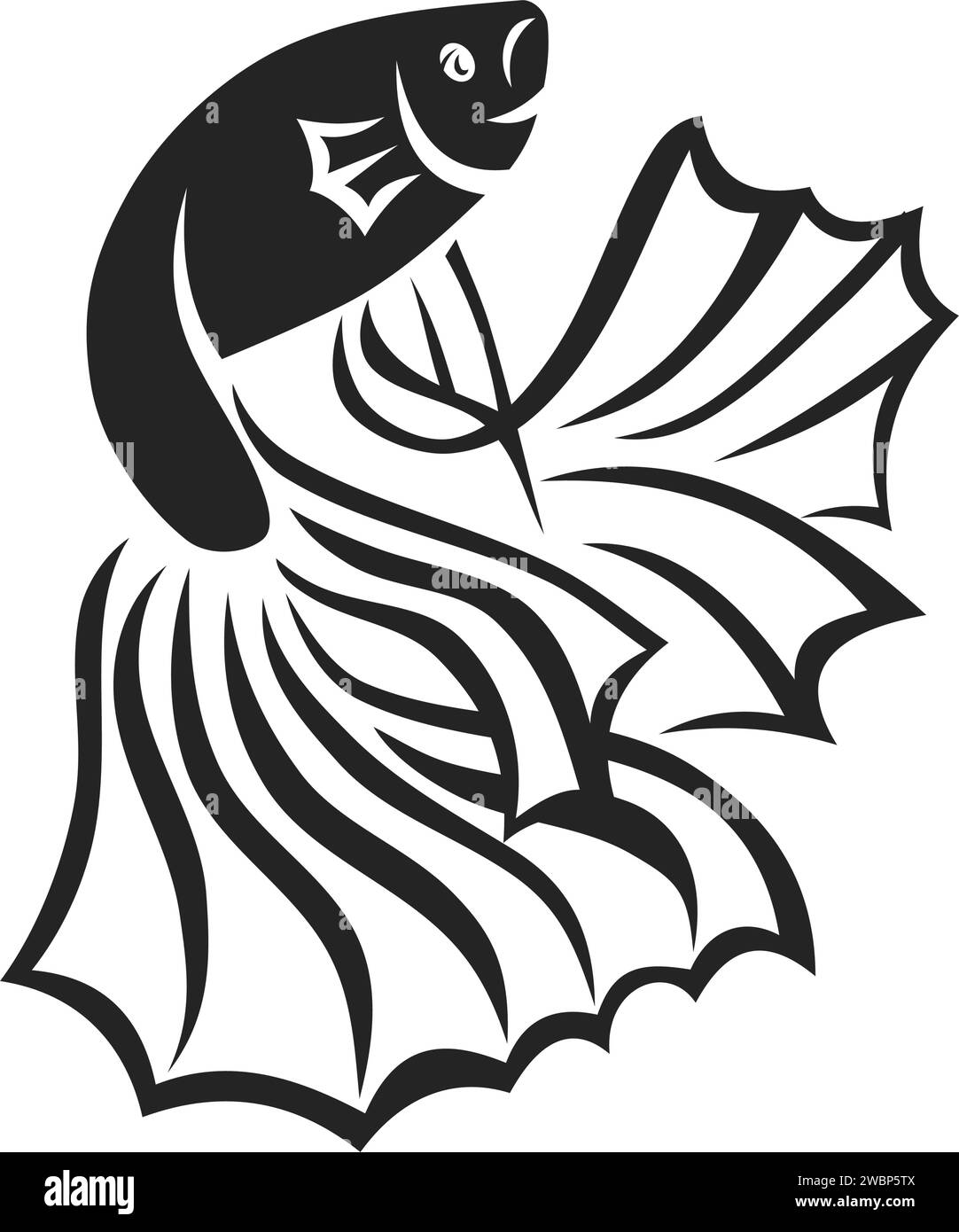 Betta fish Logo template Isolated. Brand Identity. Icon Abstract Vector ...