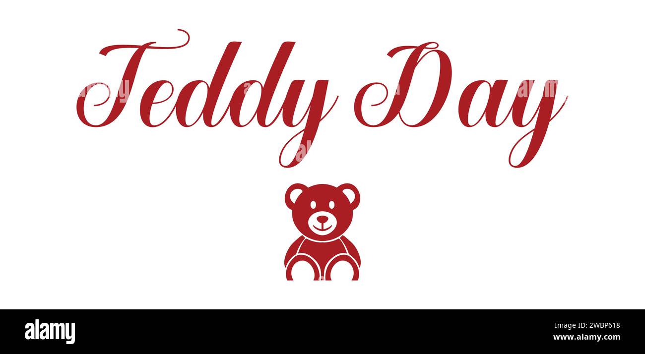 Happy Teddy Day Stylish Text illustration Design Stock Vector Image ...