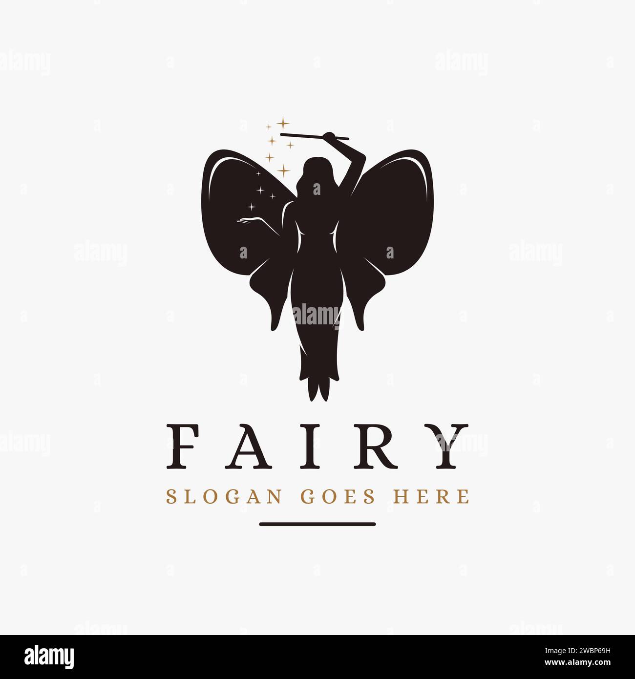 Flying magical fairy logo vector illustration Stock Vector Image & Art ...