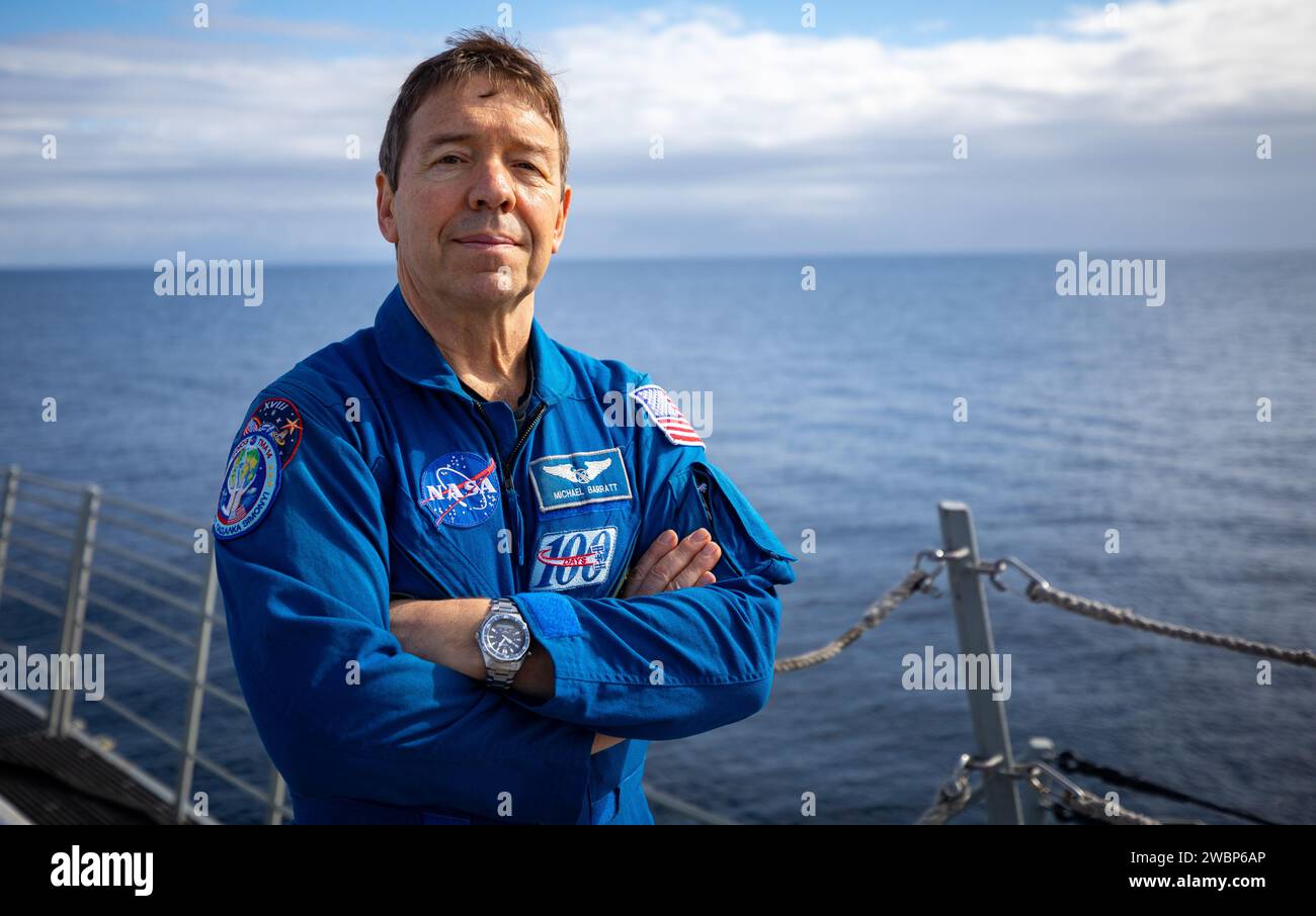 Astronaut Michael Barratt observes Underway Recovery Test-8 aboard the ...