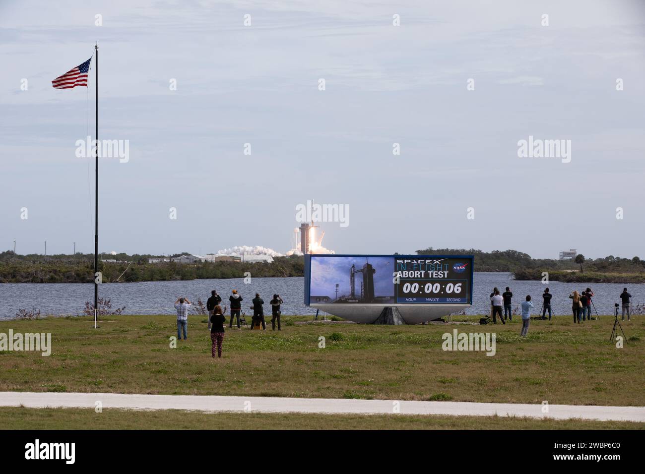 The countdown clock at NASA’s Kennedy Space Center in Florida shows an ...