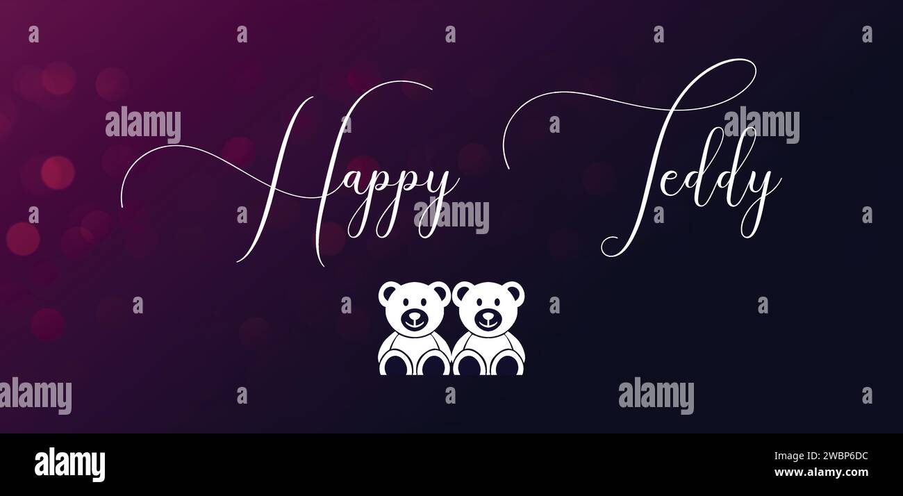 Happy Teddy Day Stylish Text illustration Design Stock Vector Image ...