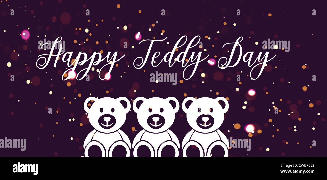 Happy Teddy Day Stylish Text illustration Design Stock Vector Image ...