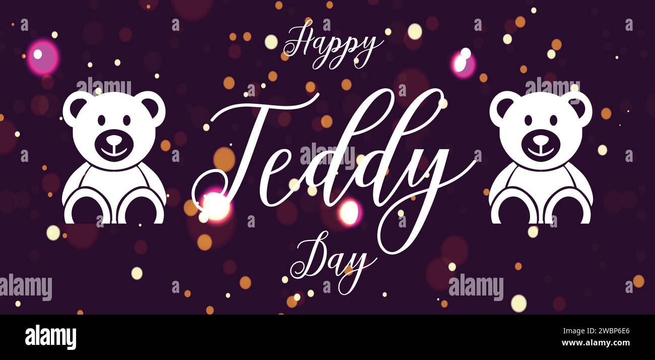 Happy Teddy Day Stylish Text illustration Design Stock Vector Image ...